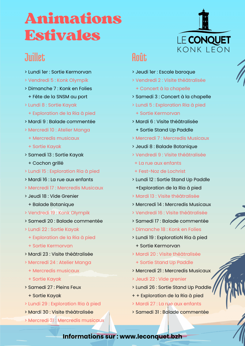 Programme des animations culturelles - Mairie Le Conquet (29)